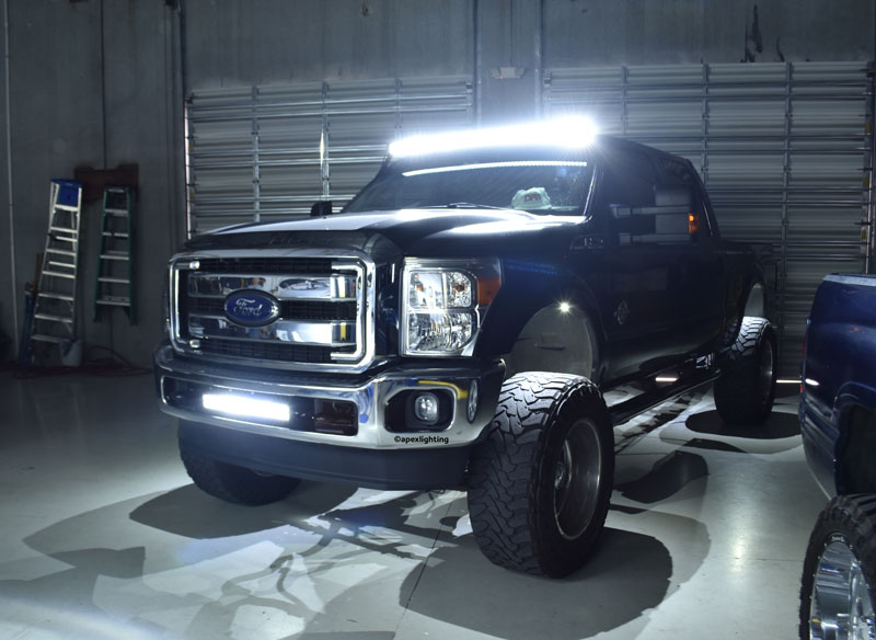A pair of Ford F250s with Rigid & Recon LED Lights! - ApexLighting